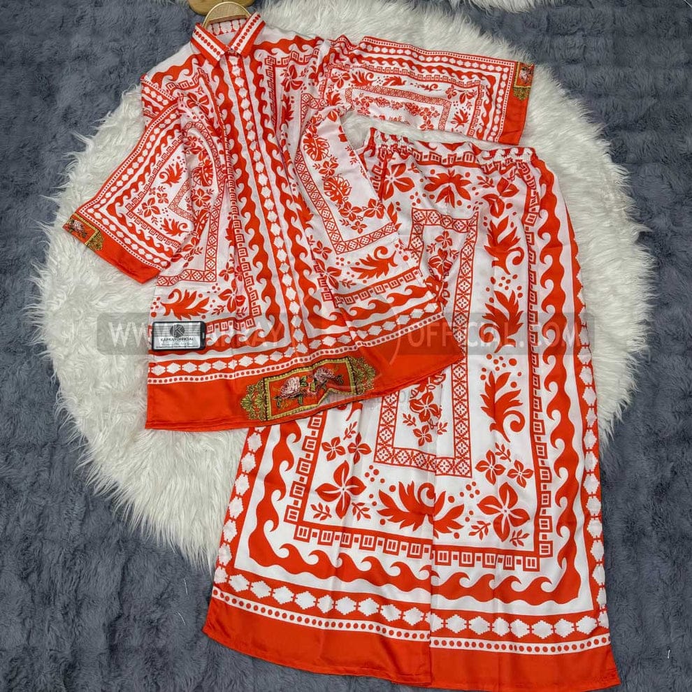 🌟 Naqsh-e-Hayat Red 2-Piece Kurti Set 🌟 – Luvslike